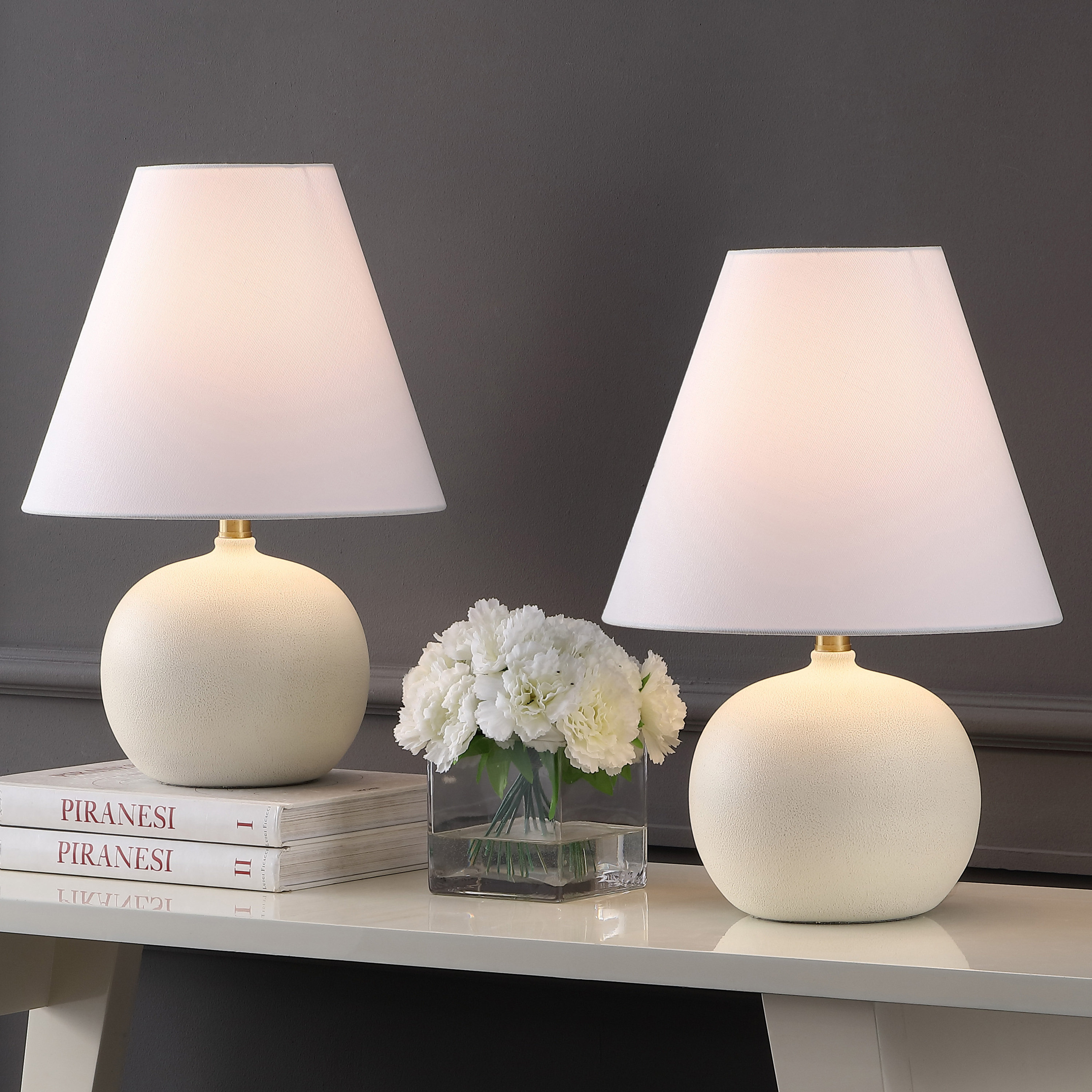 Latitude Run® Asher 18.25" Minimalist Scandinavian Resin/Iron Gourd LED Table Lamp (Set of 2 ...